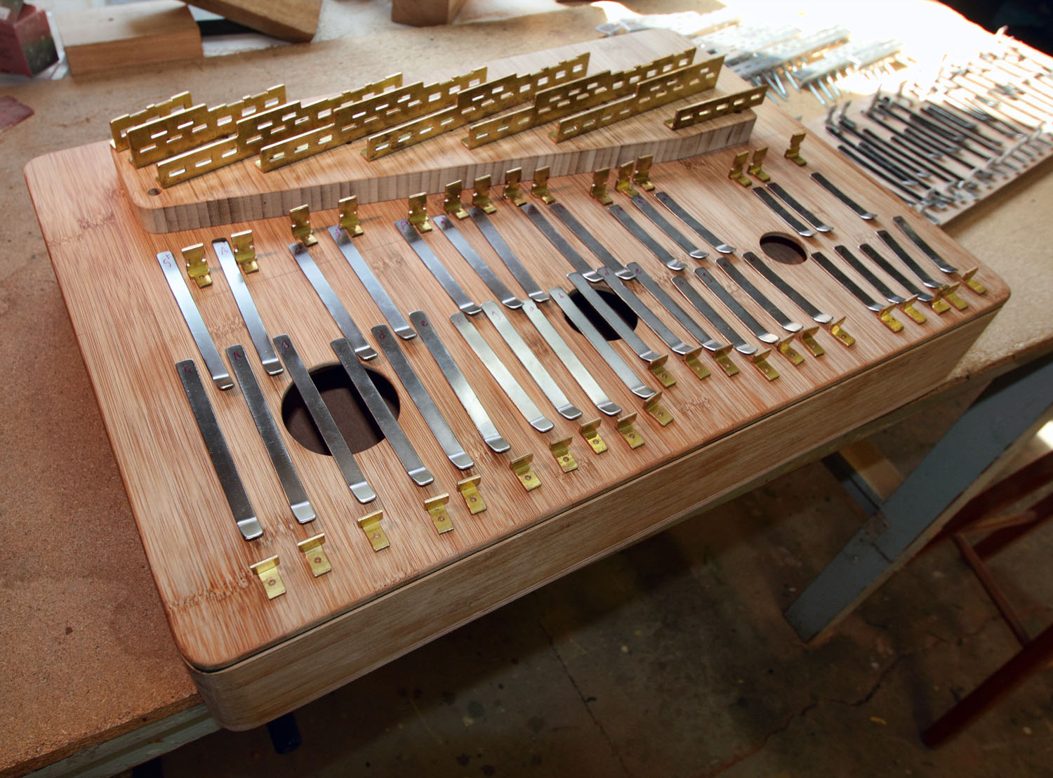 Prototypes for the Chromatic Kalimba - Tong Instruments
